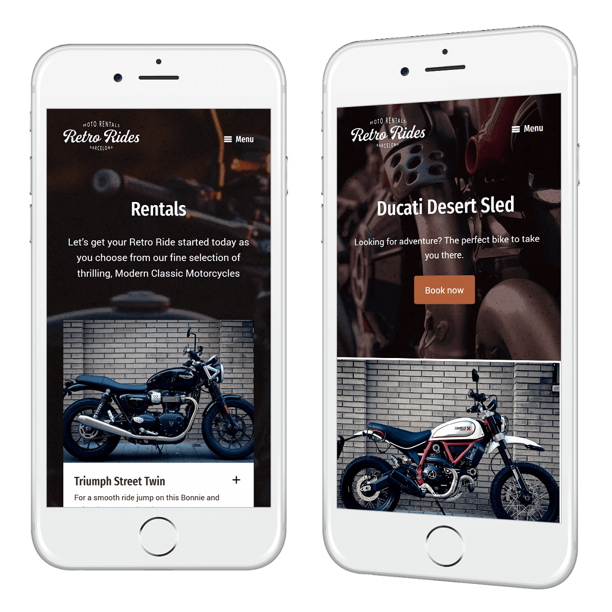 Retro Rides Barcelona web design and development | DigitalHappy